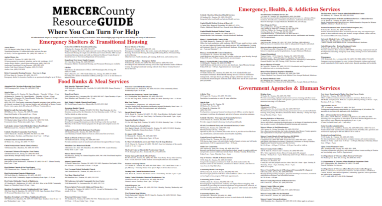 Mercer County Resource Guide | The Streetlight